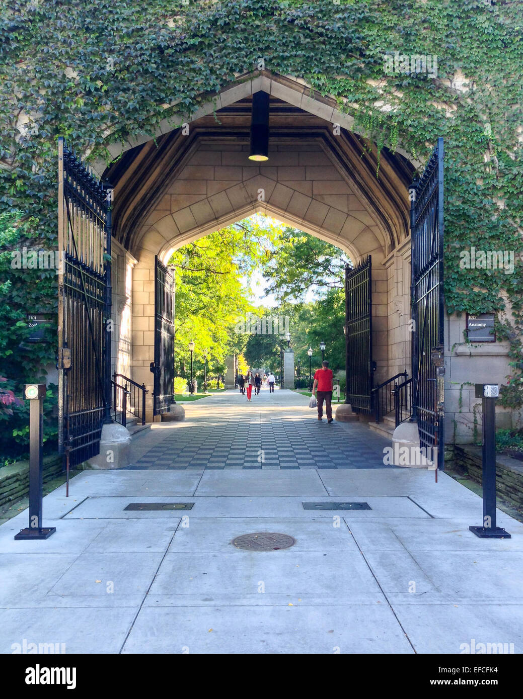 Gate to the campus of the University of Chicago in the Hyde Park area ...