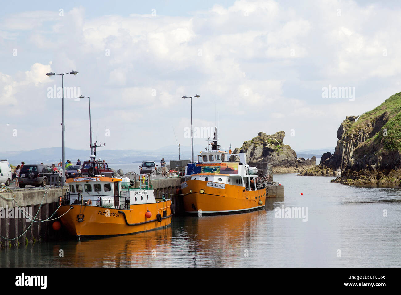 Cape Clear ferries in North Harbour Cape Clear Stock Photo - Alamy