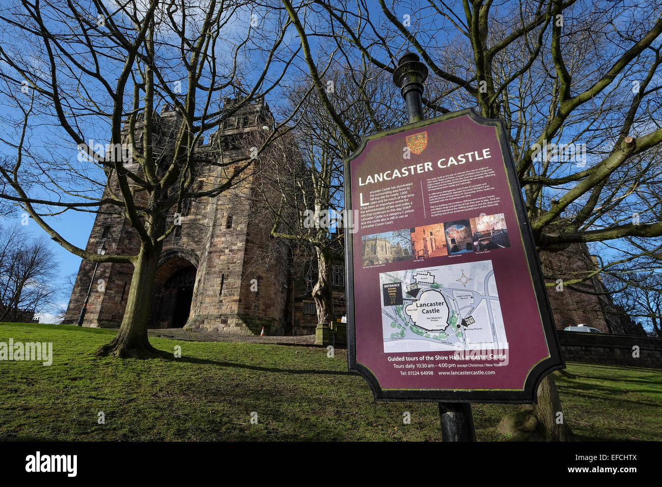 Lancaster Castle Tourist Information Stock Photo - Alamy