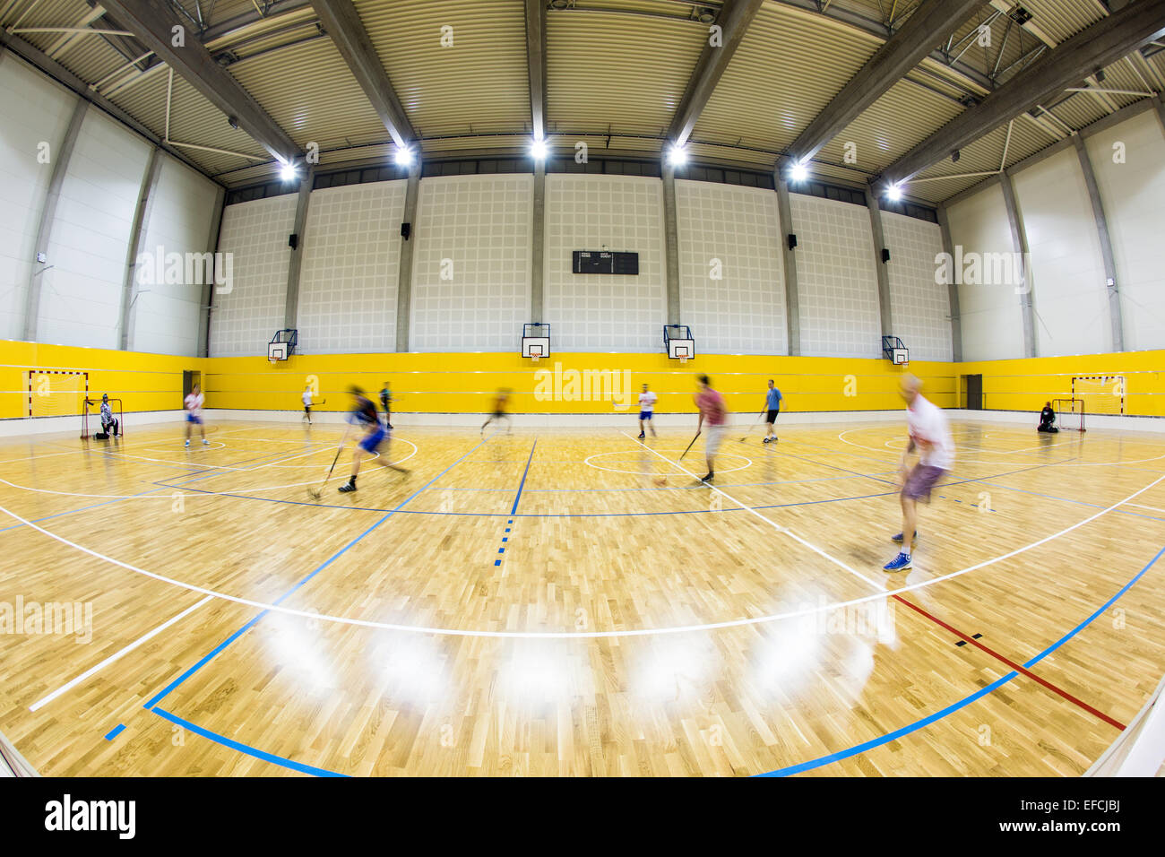 interior of a modern multifunctional gymnasium with young people Stock ...
