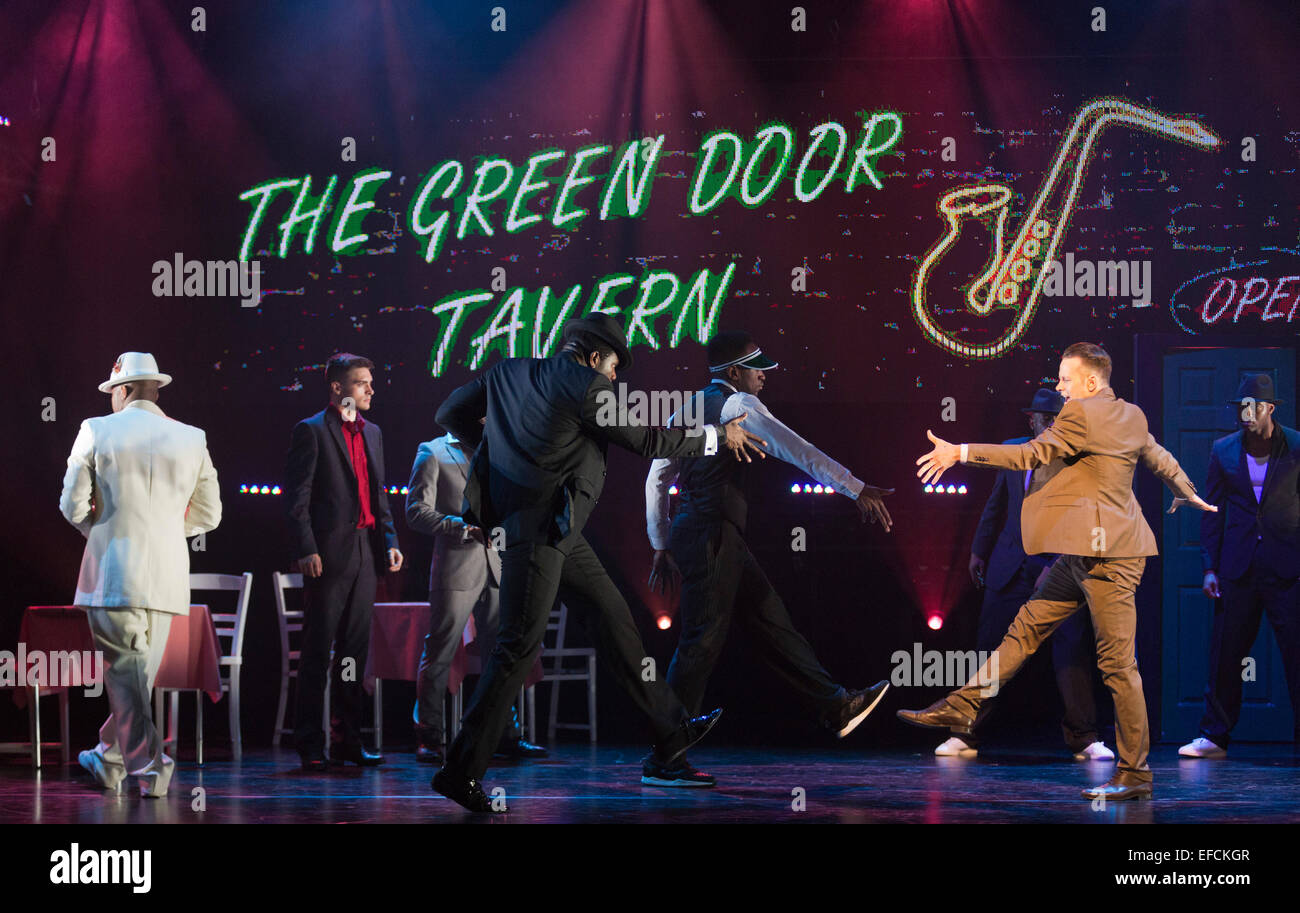 Kevin Clifton (Strictly Come Dancing) with members of Flawless. The ...