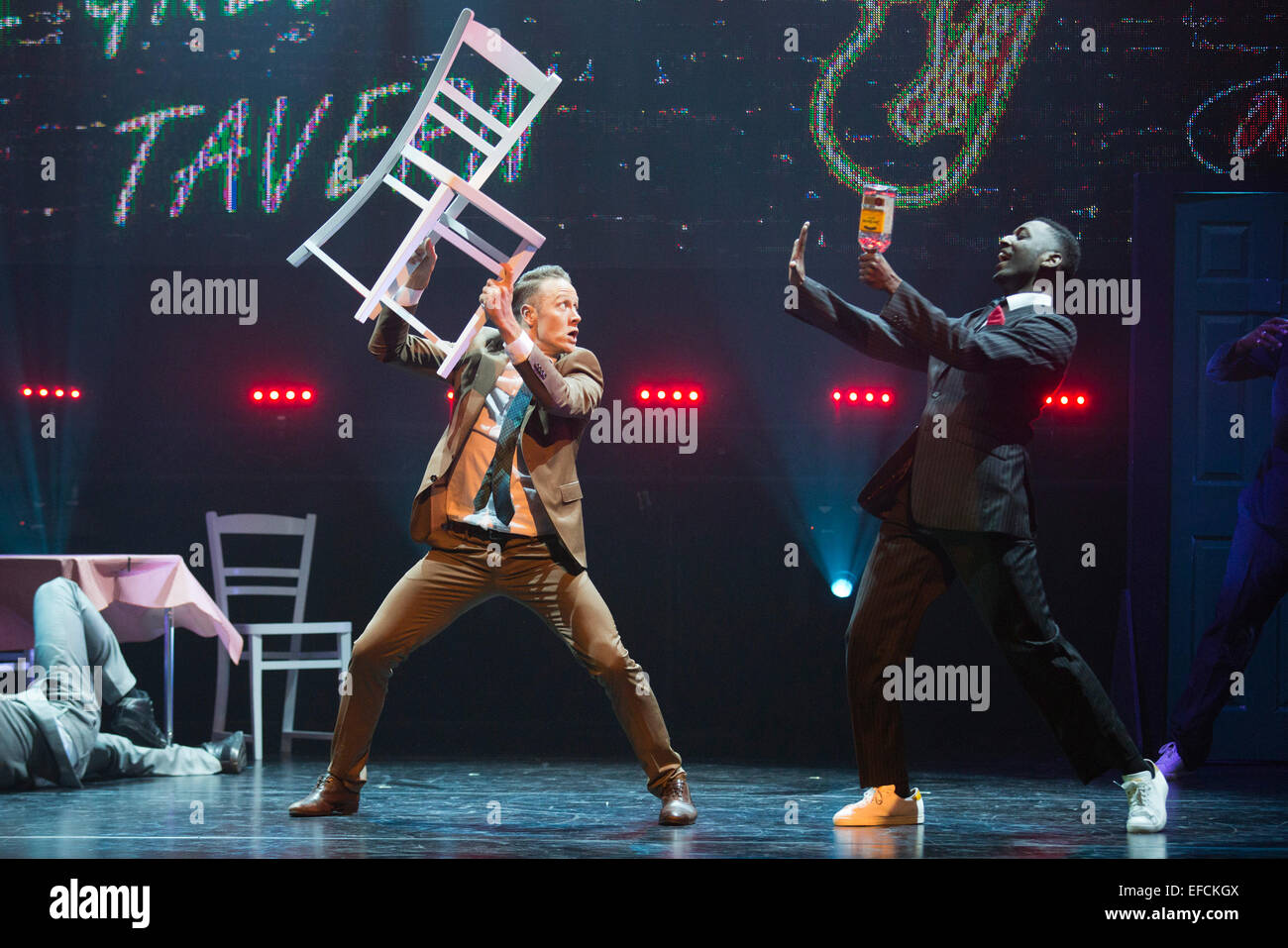 Kevin Clifton (Strictly Come Dancing) with members of Flawless. The ...