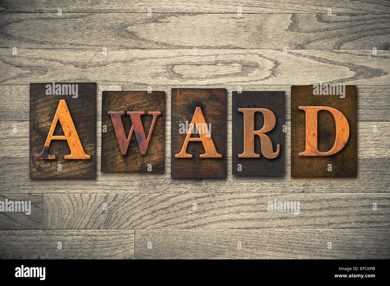 The word "AWARD" written in vintage wooden letterpress type Stock Photo ...