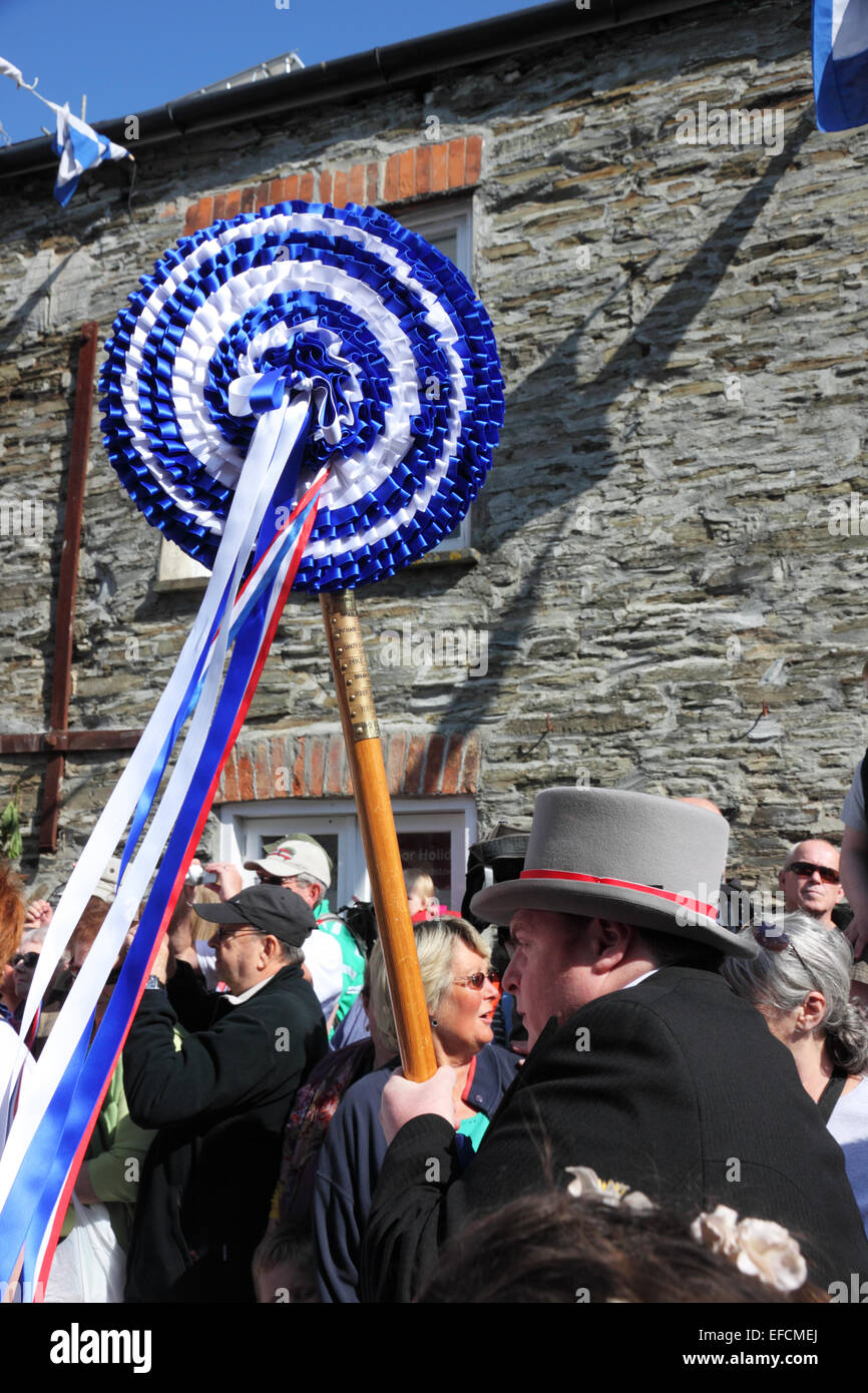 A top hatted MC carrying a blue rosette Stock Photo - Alamy