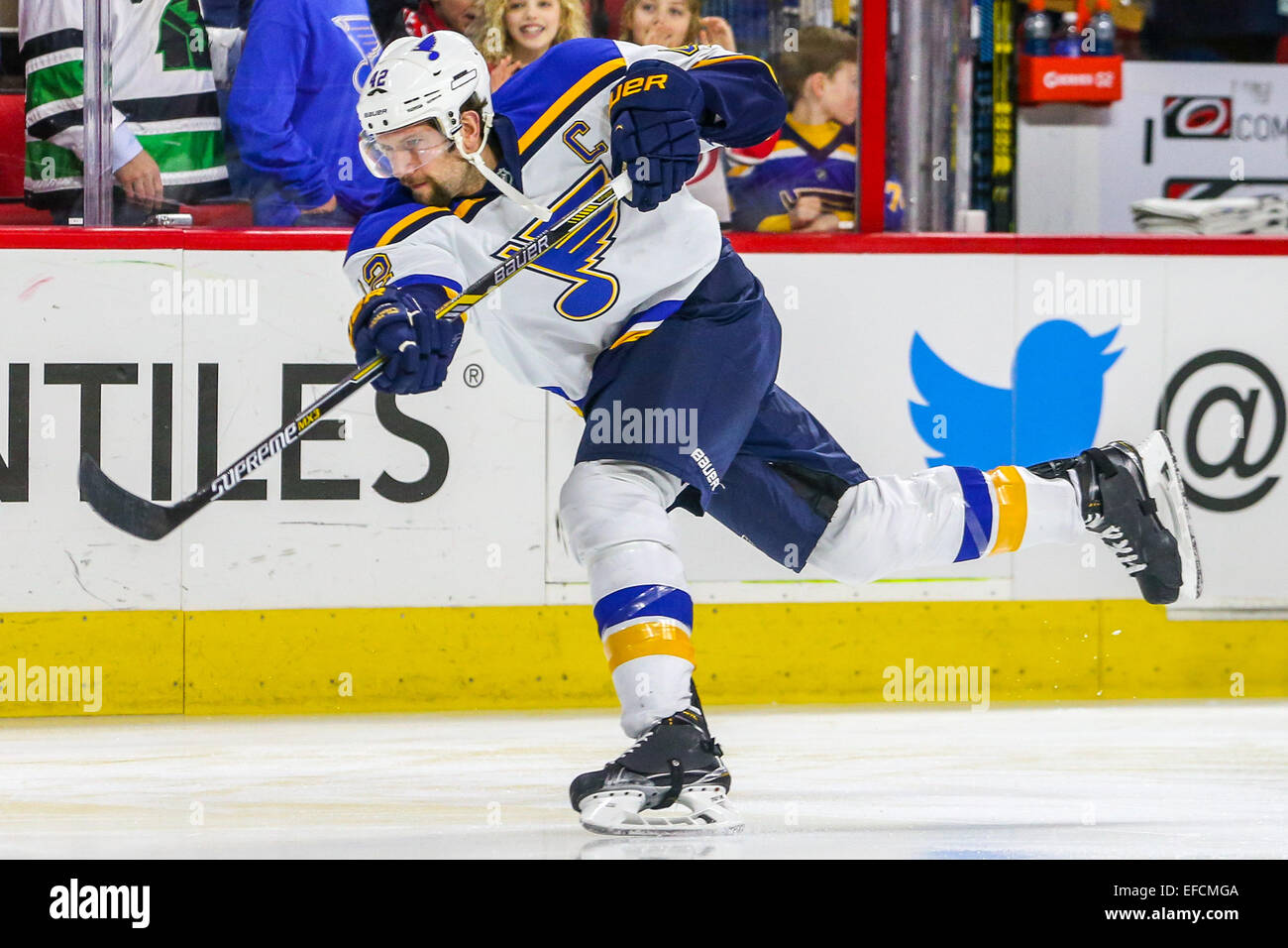 Raleigh, North Carolina, USA. 30th Jan, 2015. St. Louis Blues center ...