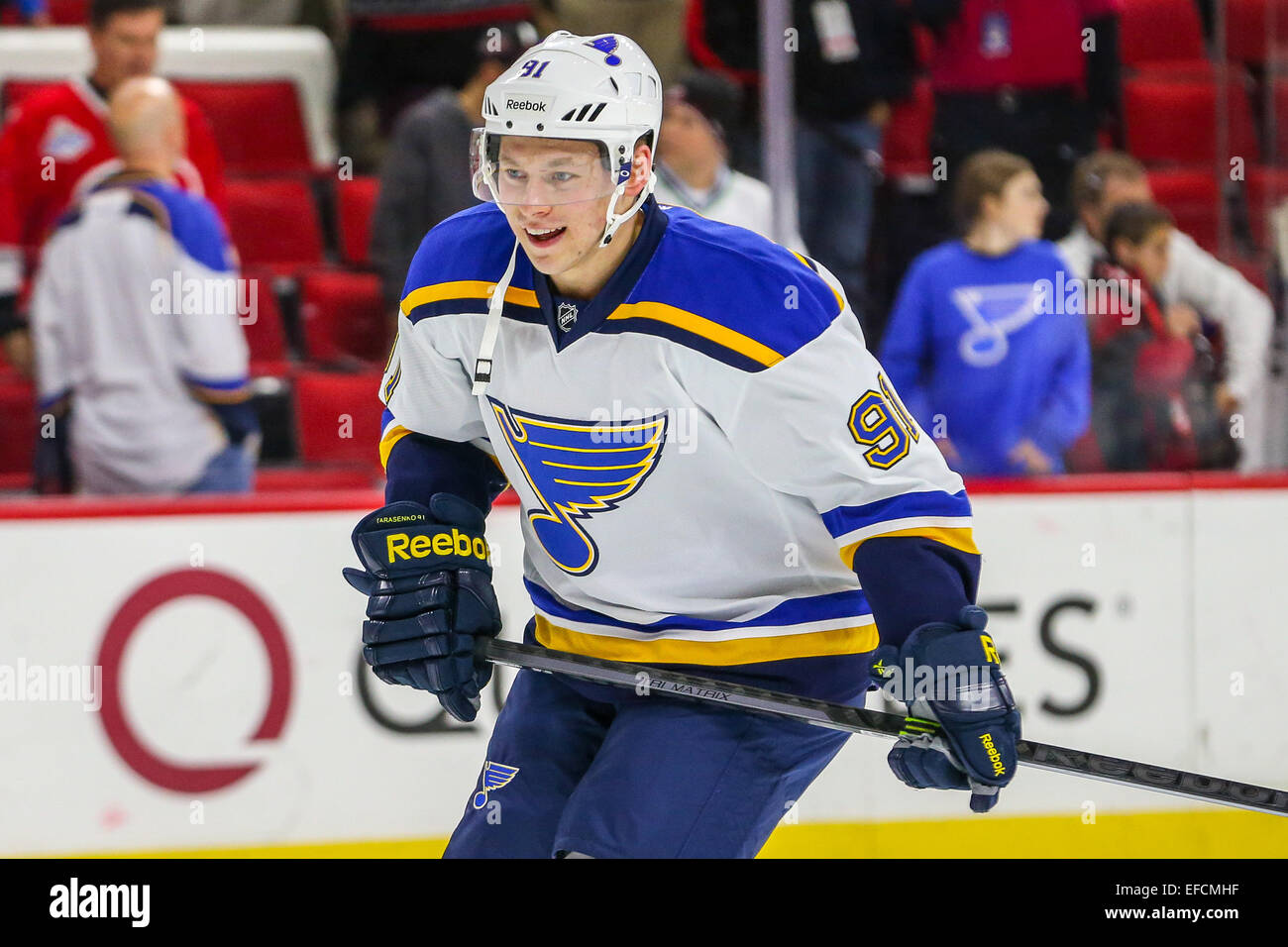 Raleigh, North Carolina, USA. 30th Jan, 2015. St. Louis Blues right ...