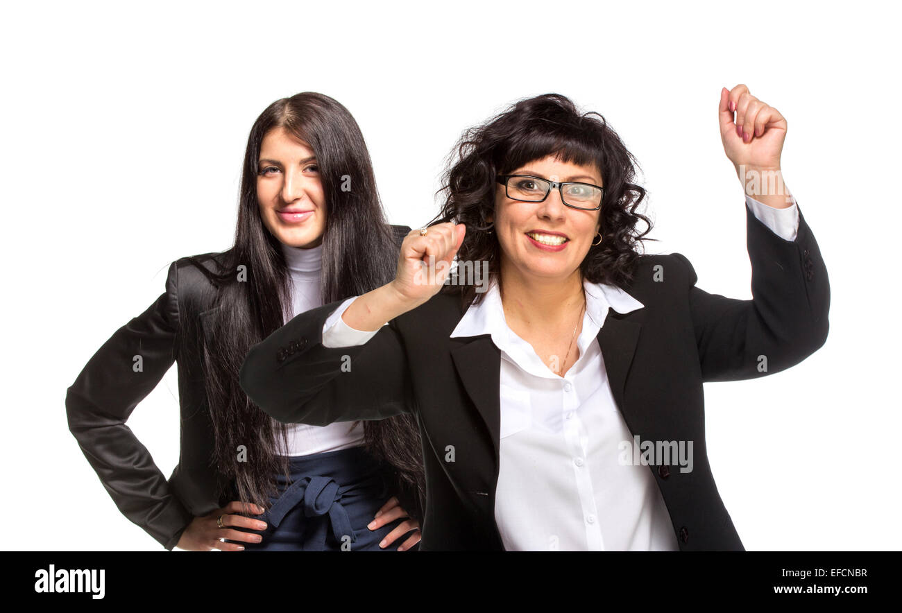 Two business woman, isolated on white Stock Photo - Alamy