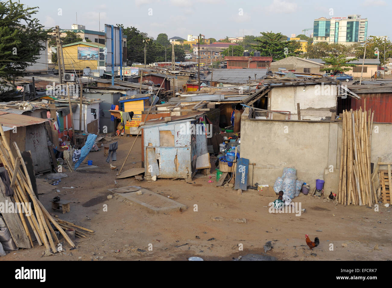 A shantytown located near downtown Accra, Ghana, West Africa Stock ...