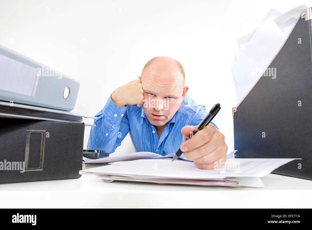 Businessman behind computer hi-res stock photography and images - Alamy