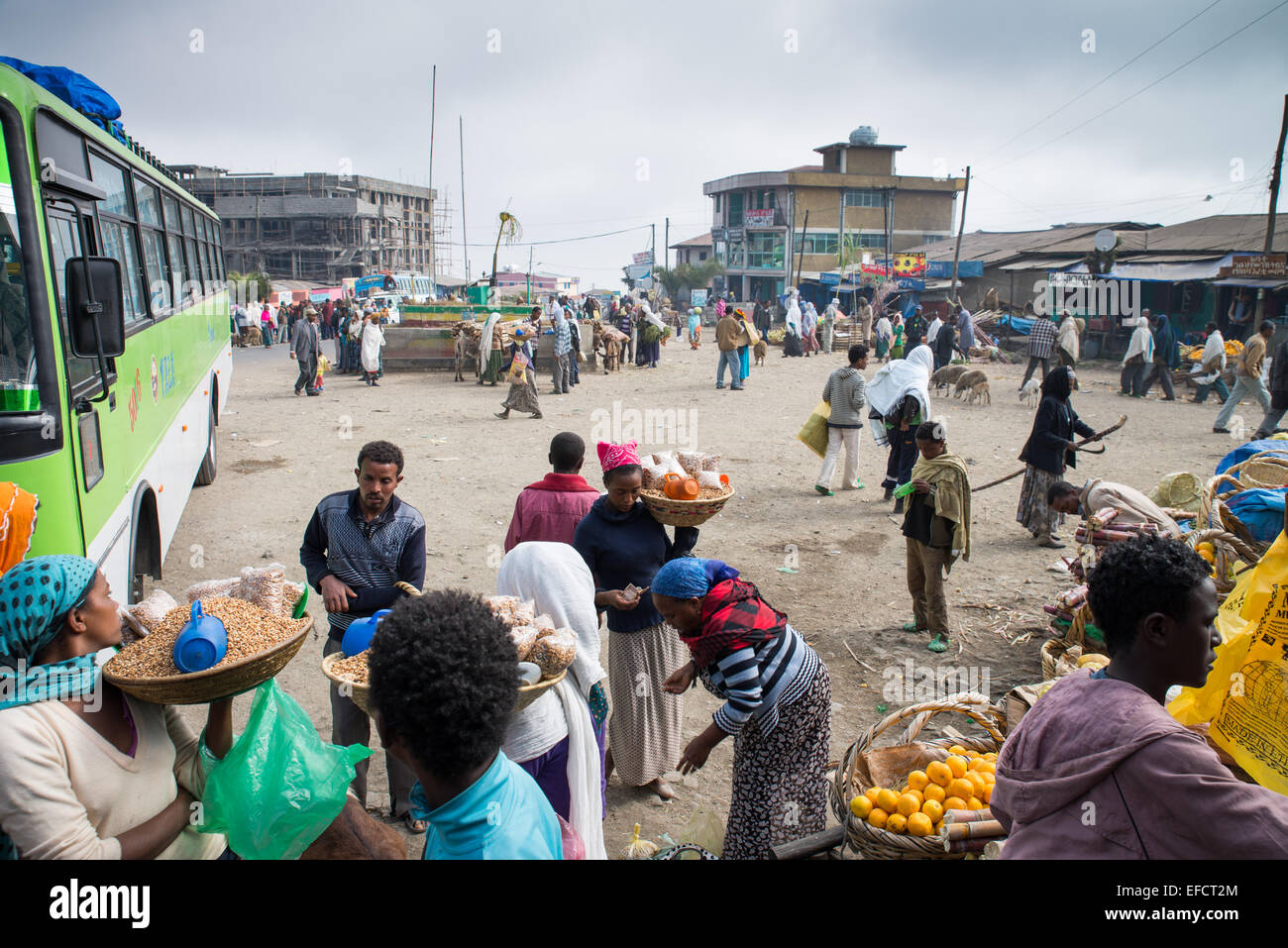 Dessie market near bus station in Northern Ethiopia, Africa Stock Photo ...