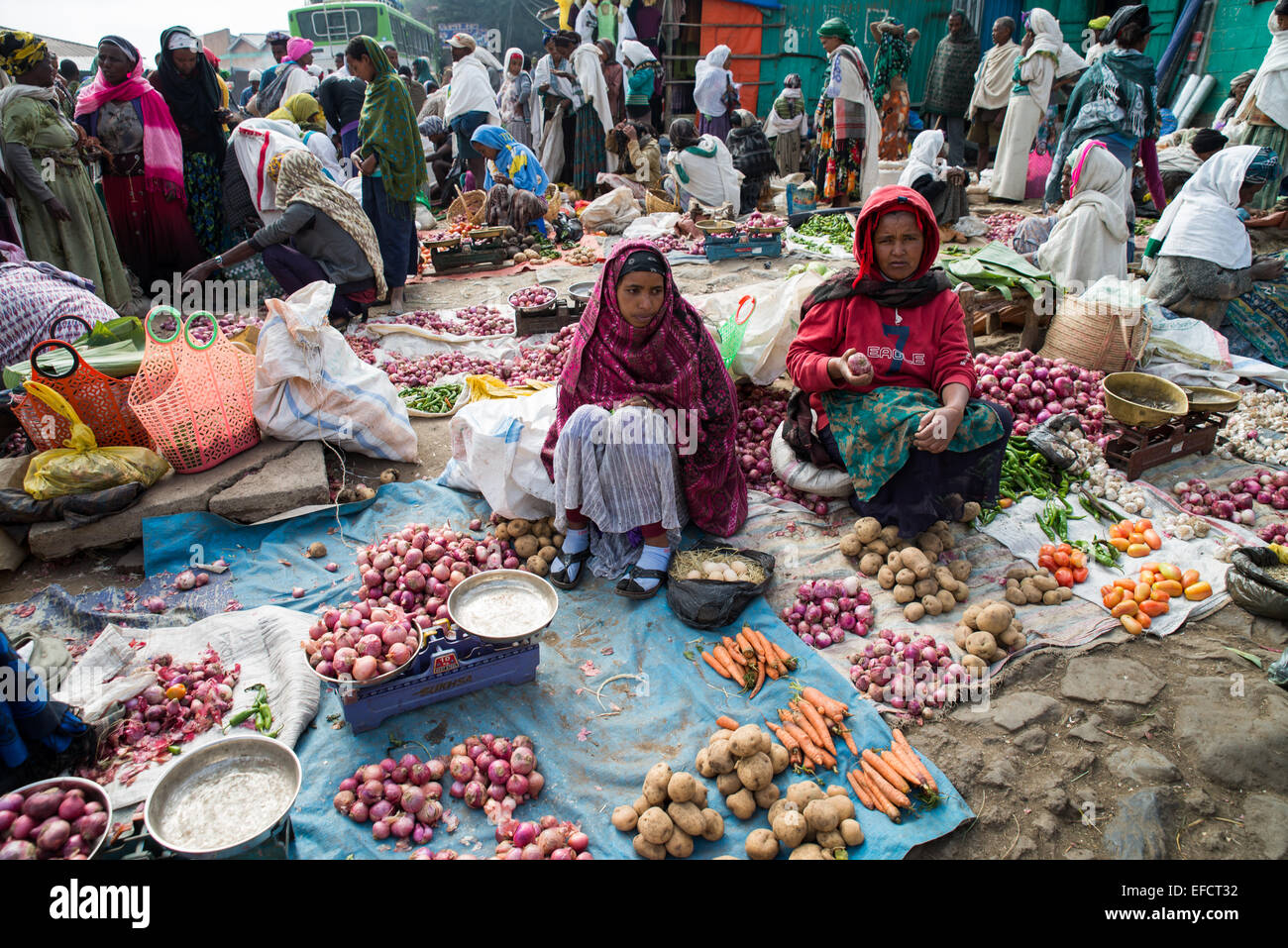 Dessie market near bus station in Northern Ethiopia, Africa Stock Photo ...