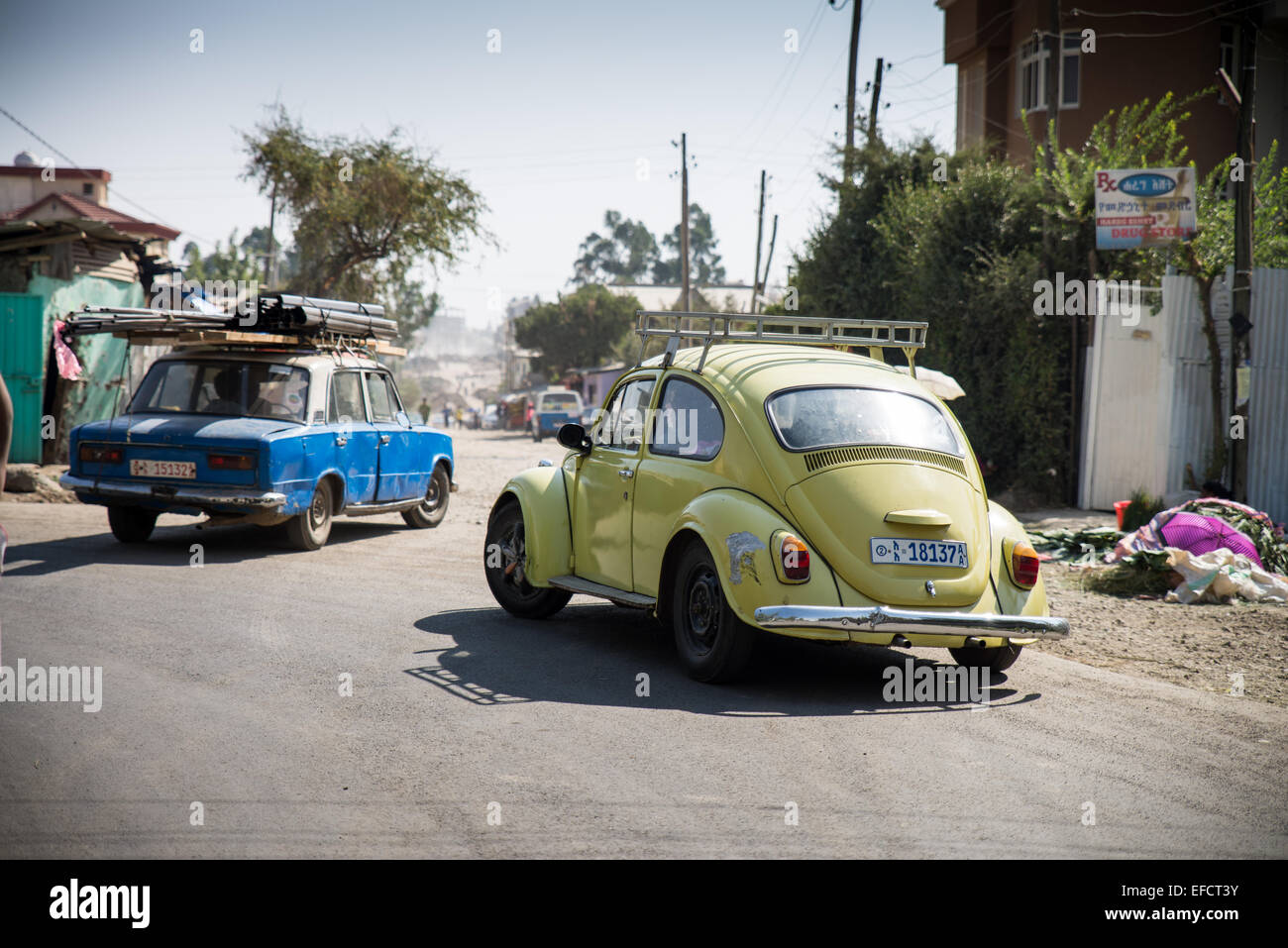 Car in the street of Addis Ababa, Ethiopia, Africa Stock Photo - Alamy