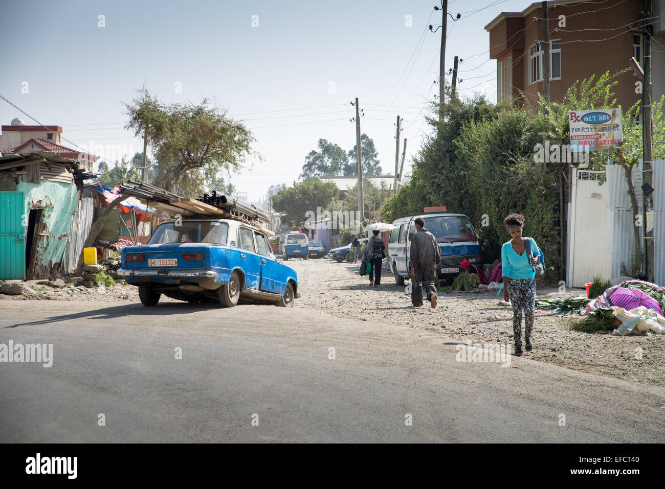 Car in the street of Addis Ababa, Ethiopia, Africa Stock Photo - Alamy