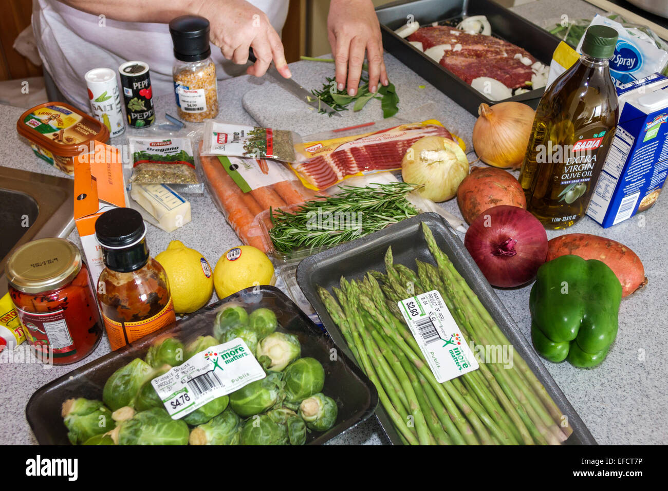 Miami Beach Florida,kitchen,woman female women,preparing,cooking ...