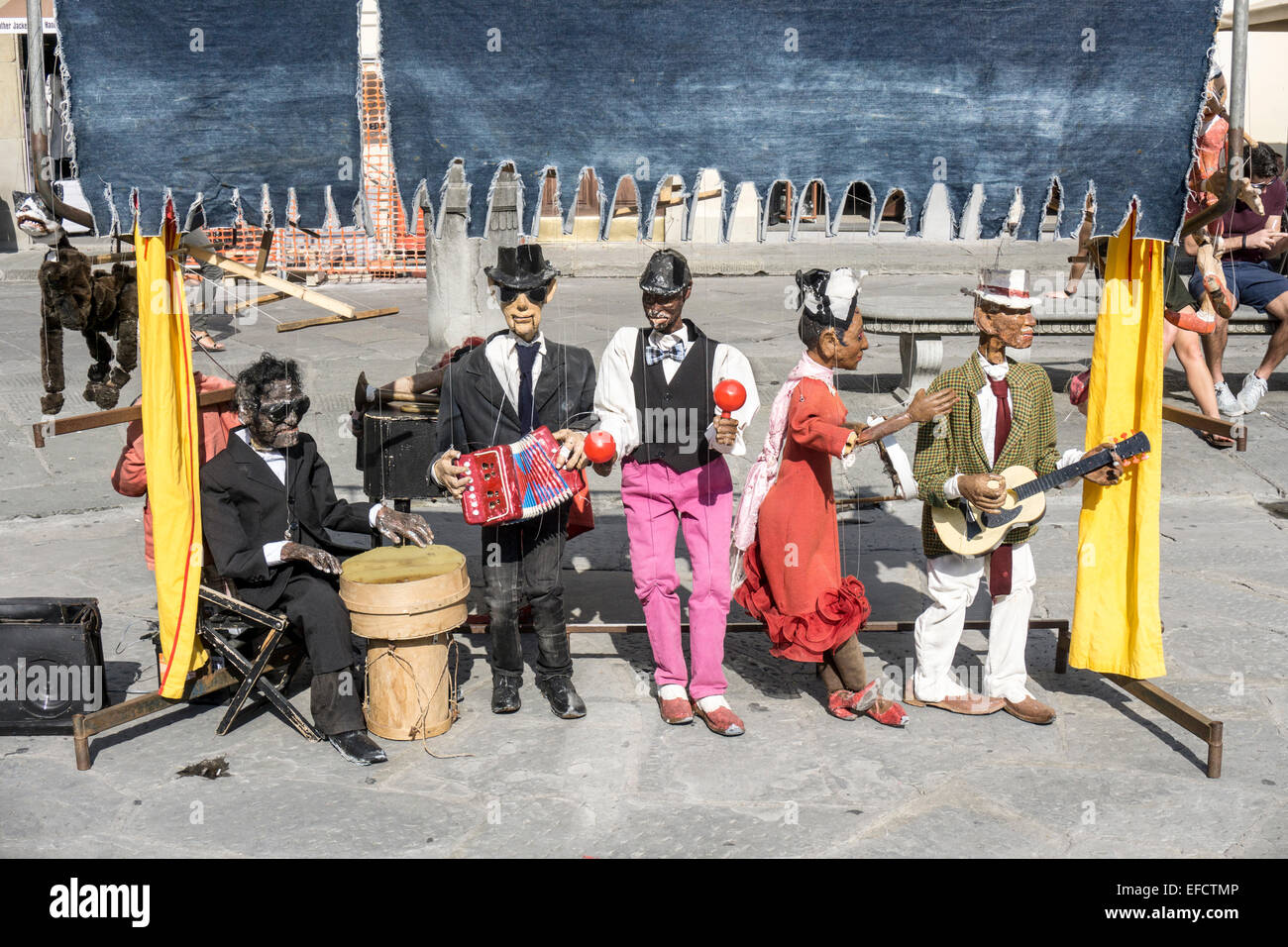 colorful old time blackface minstrel show with large worn lifelike ...