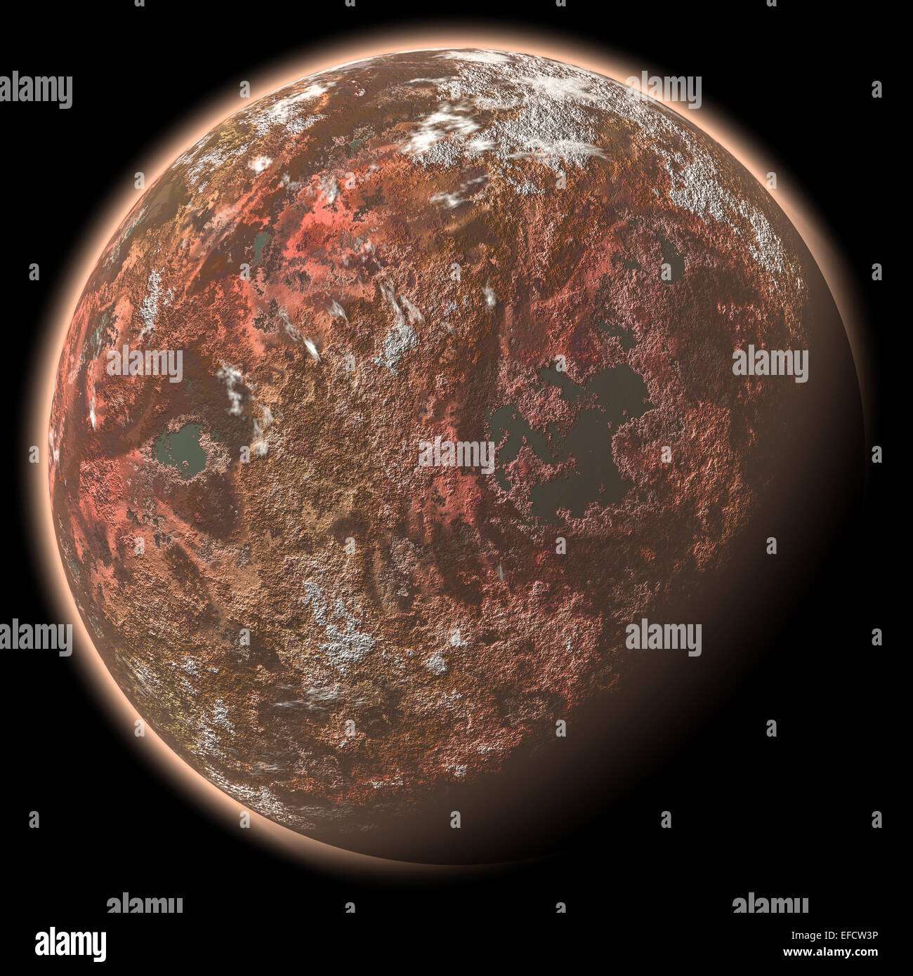 Computer generated planet, isolated over black background Stock Photo ...