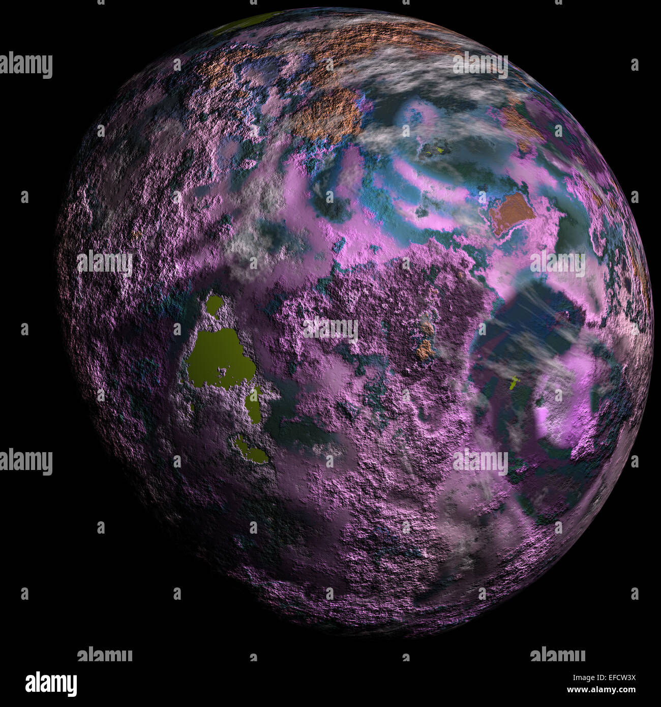 Computer generated planet, isolated over black background Stock Photo ...