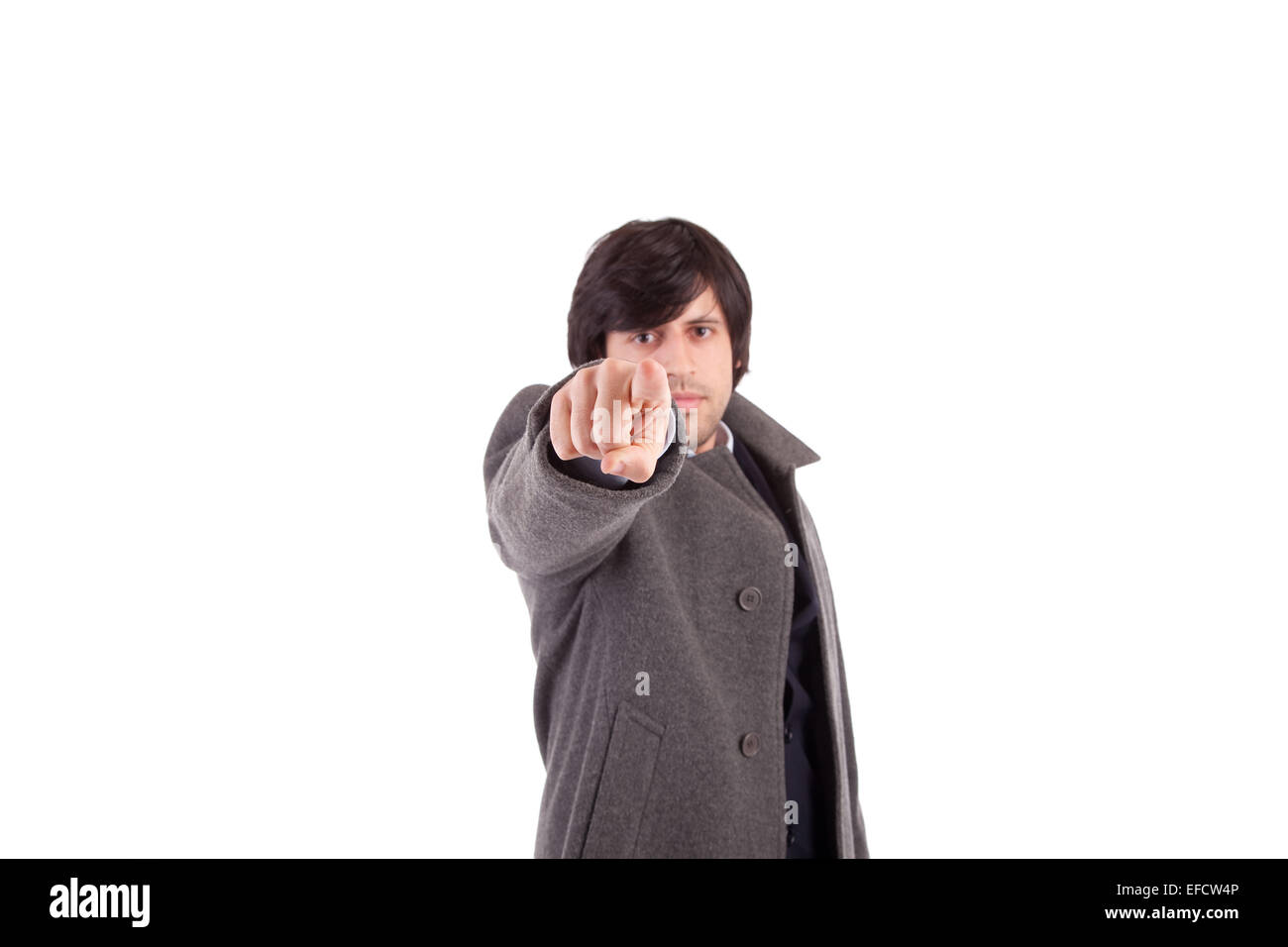 Business man, pointing forward - focus on finger Stock Photo - Alamy