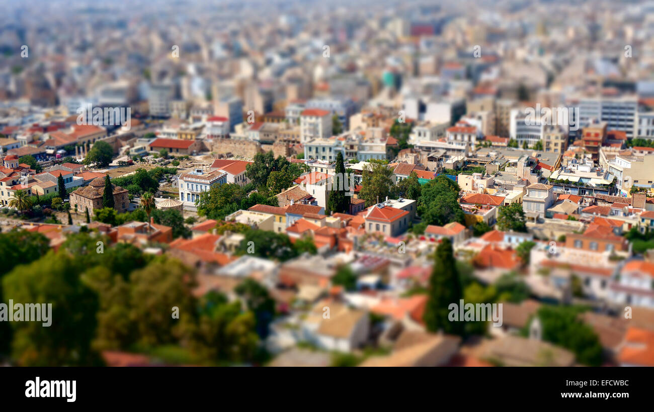 Panorama view of Athens city view from Acropolis, Greece Stock Photo ...
