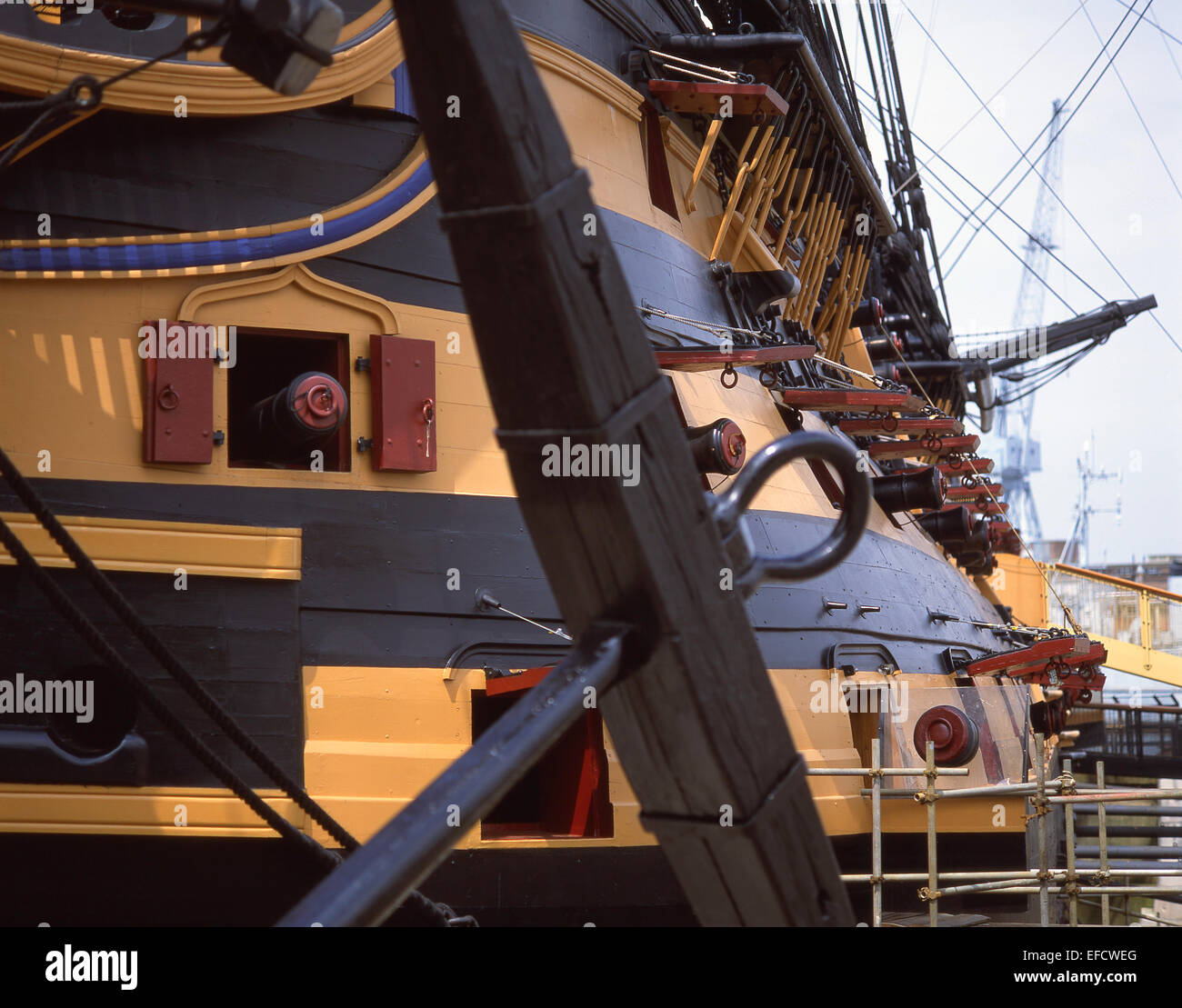 Cannon Turrets, Nelson's famous flagship, HMS Victory, Historic ...