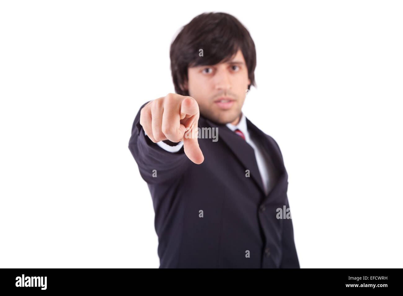 Business man, pointing forward - focus on finger Stock Photo - Alamy