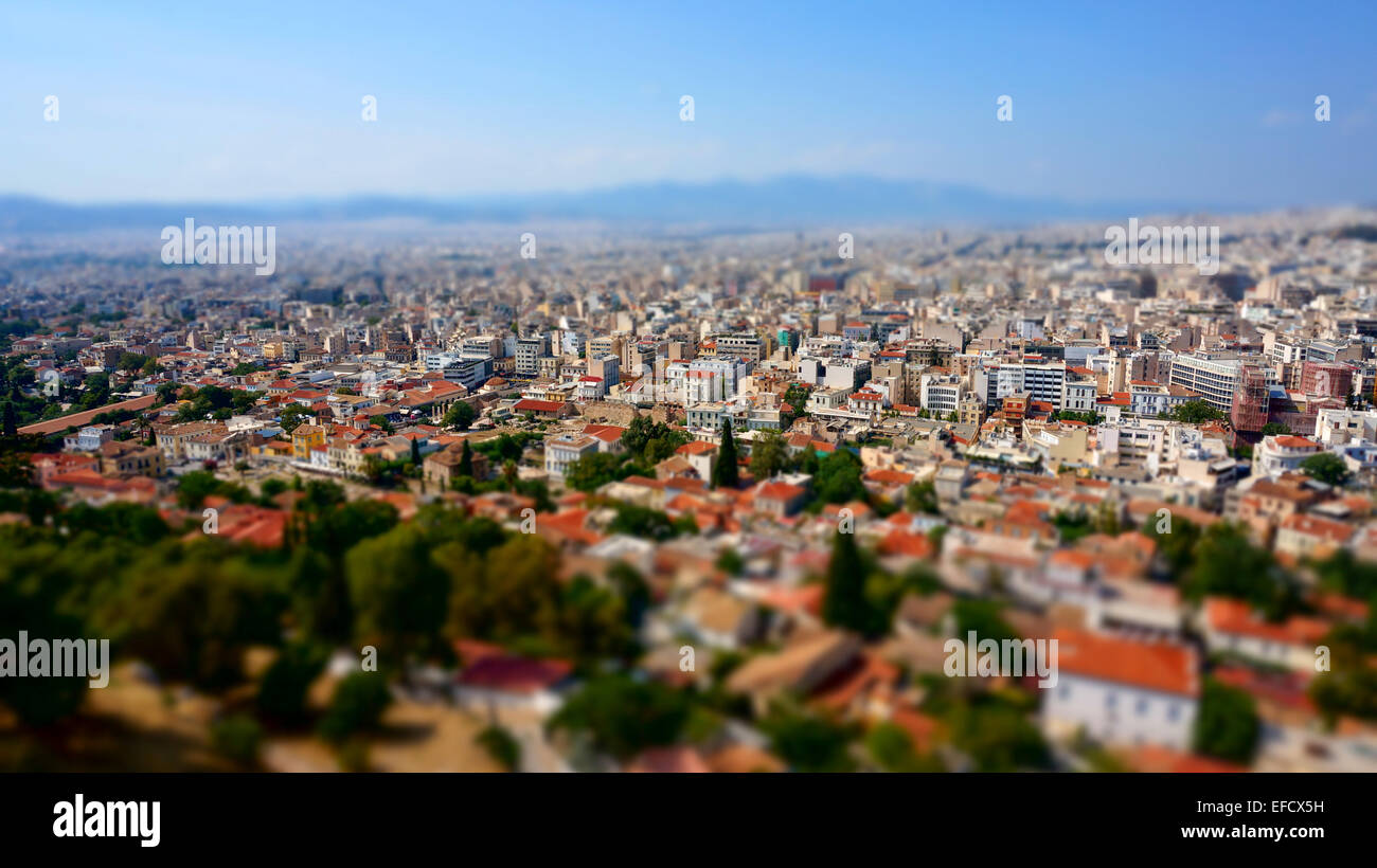 Panorama view of Athens city view from Acropolis, Greece Stock Photo ...