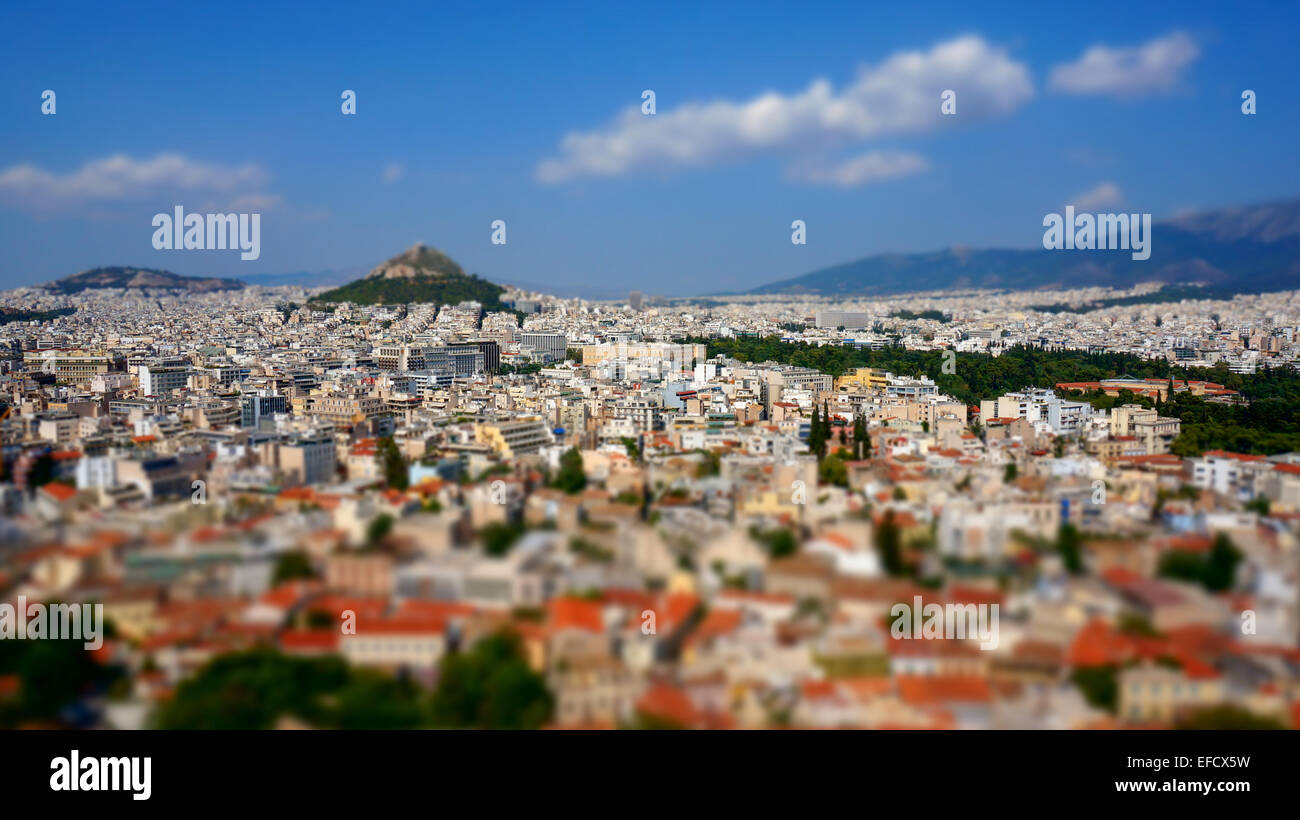 Panorama view of Athens city view from Acropolis, Greece Stock Photo ...