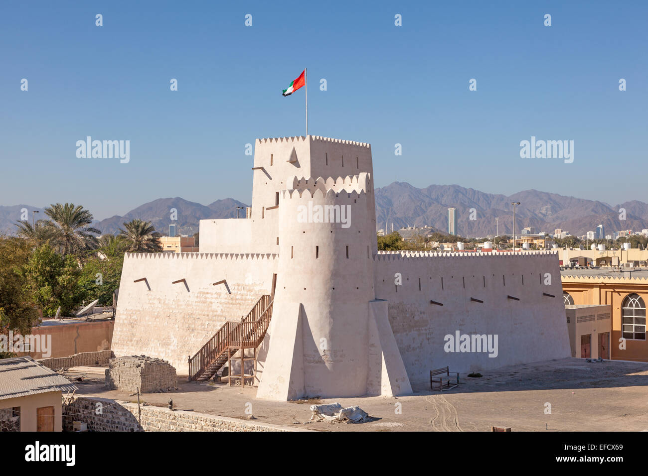 Historic Kalba fort in the Emirate of Fujairah, United Arab Emirates ...