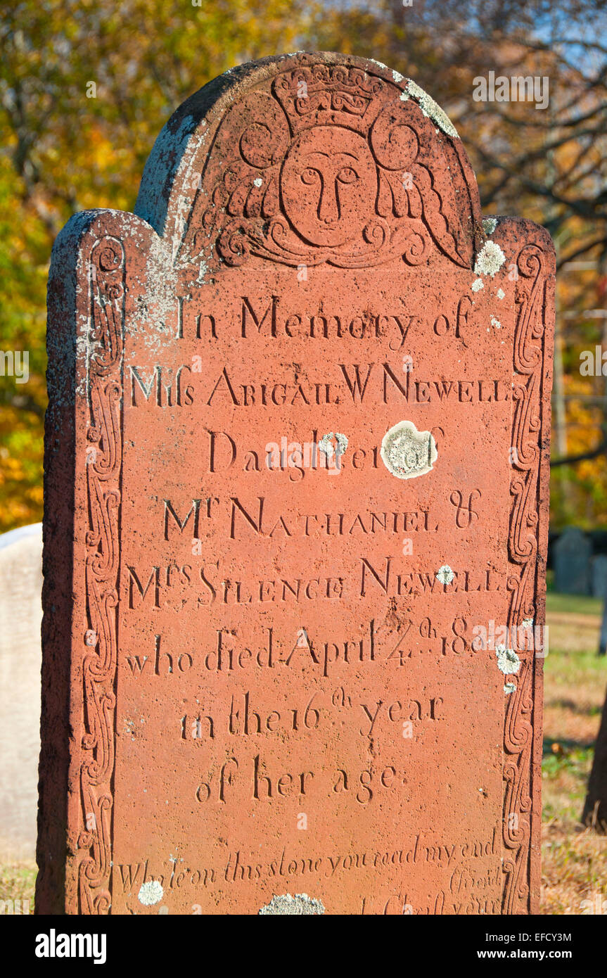 Headstone, Union Cemetery, Union, Connecticut Stock Photo - Alamy