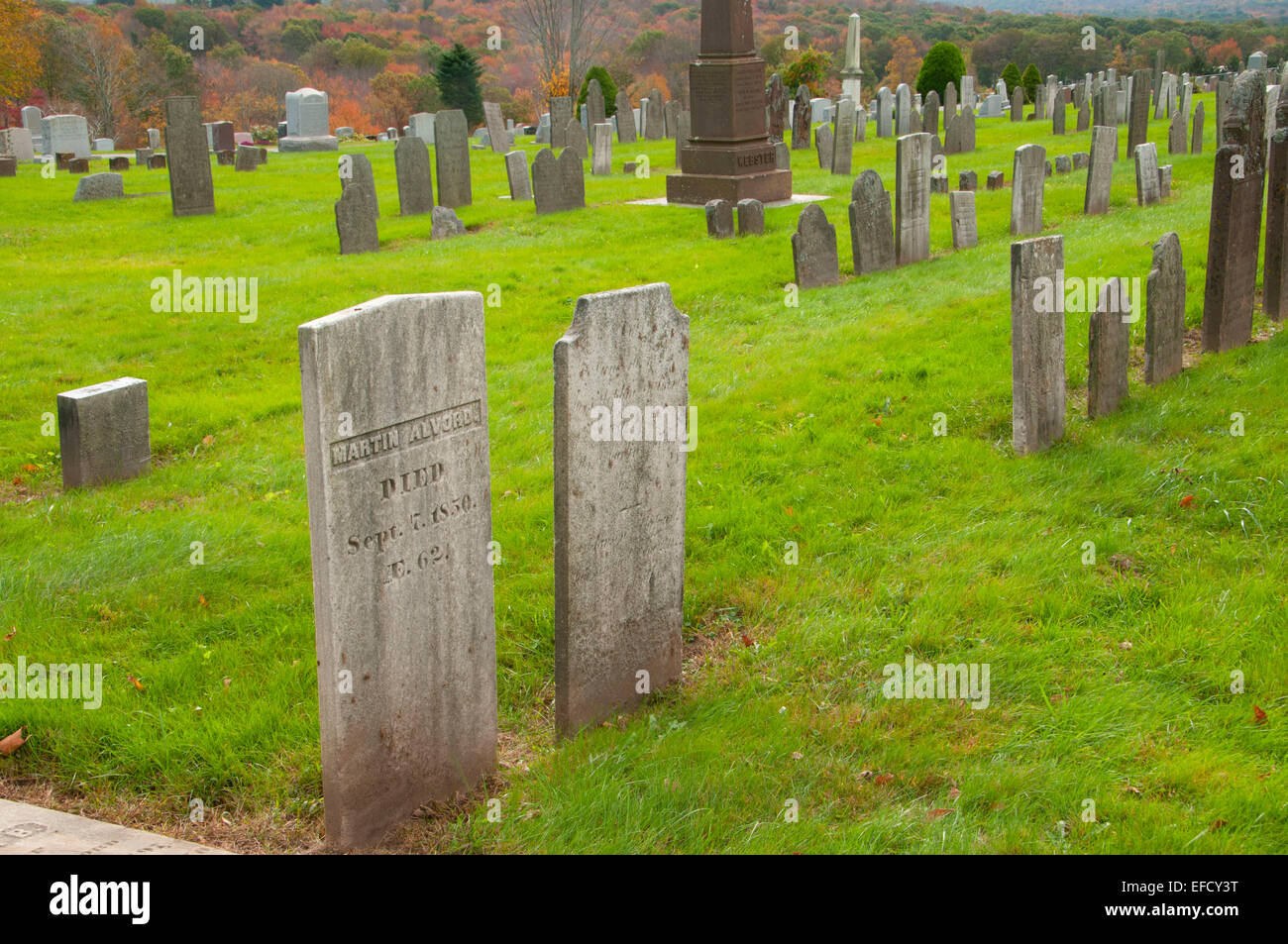 Graveyard, Bolton Center Cemetery, Bolton, Connecticut Stock Photo - Alamy