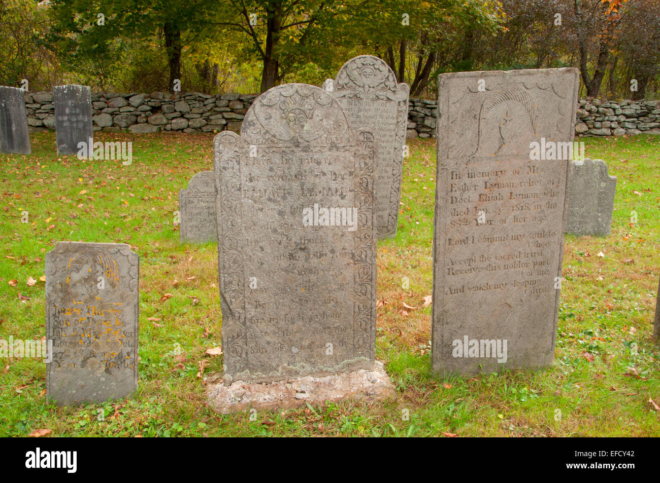 Graveyard, Silver Street Cemetery, Coventry, Connecticut Stock Photo ...