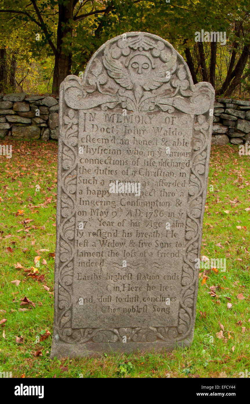 Headstone, Silver Street Cemetery, Coventry, Connecticut Stock Photo ...