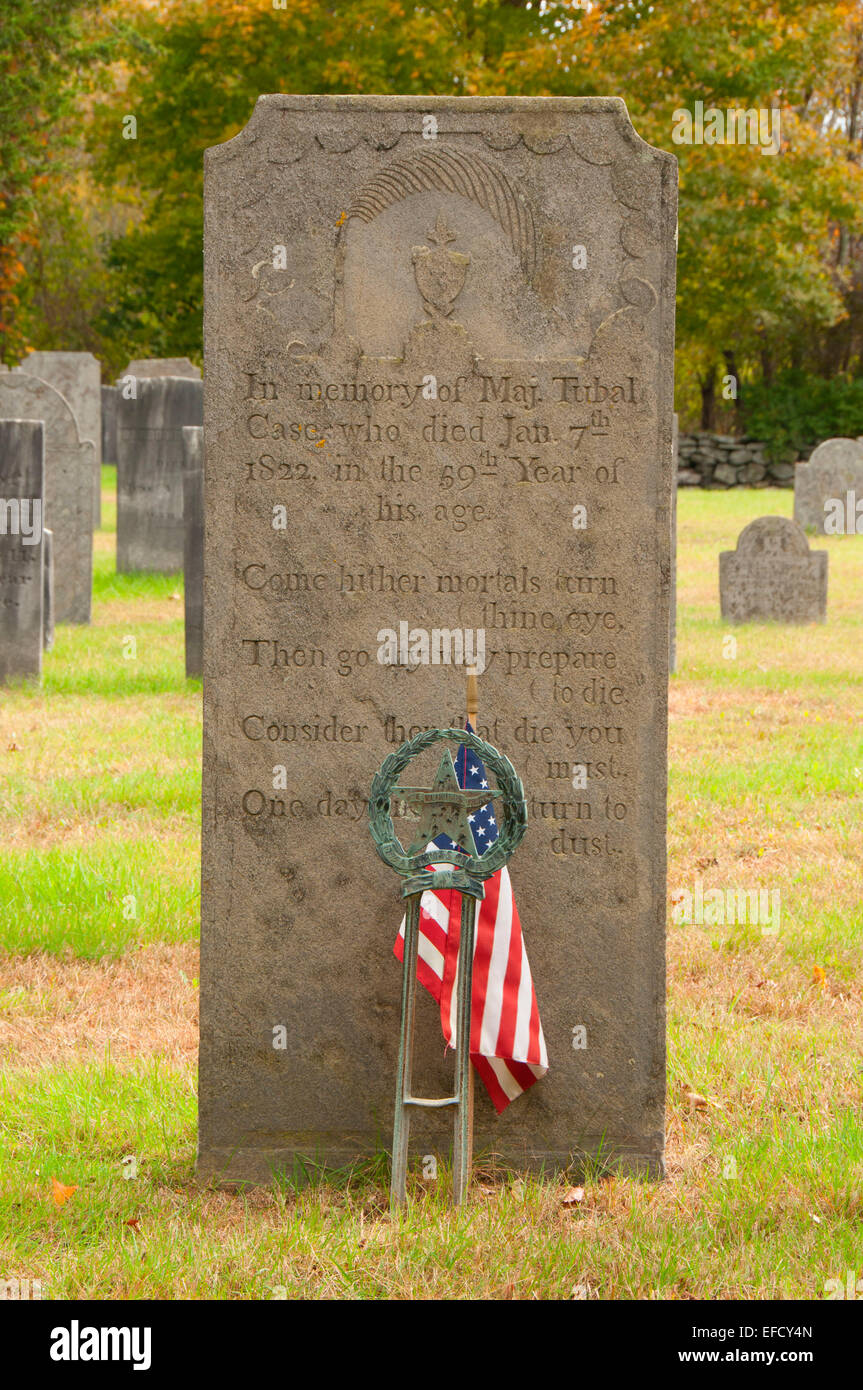 Headstone, Silver Street Cemetery, Coventry, Connecticut Stock Photo ...