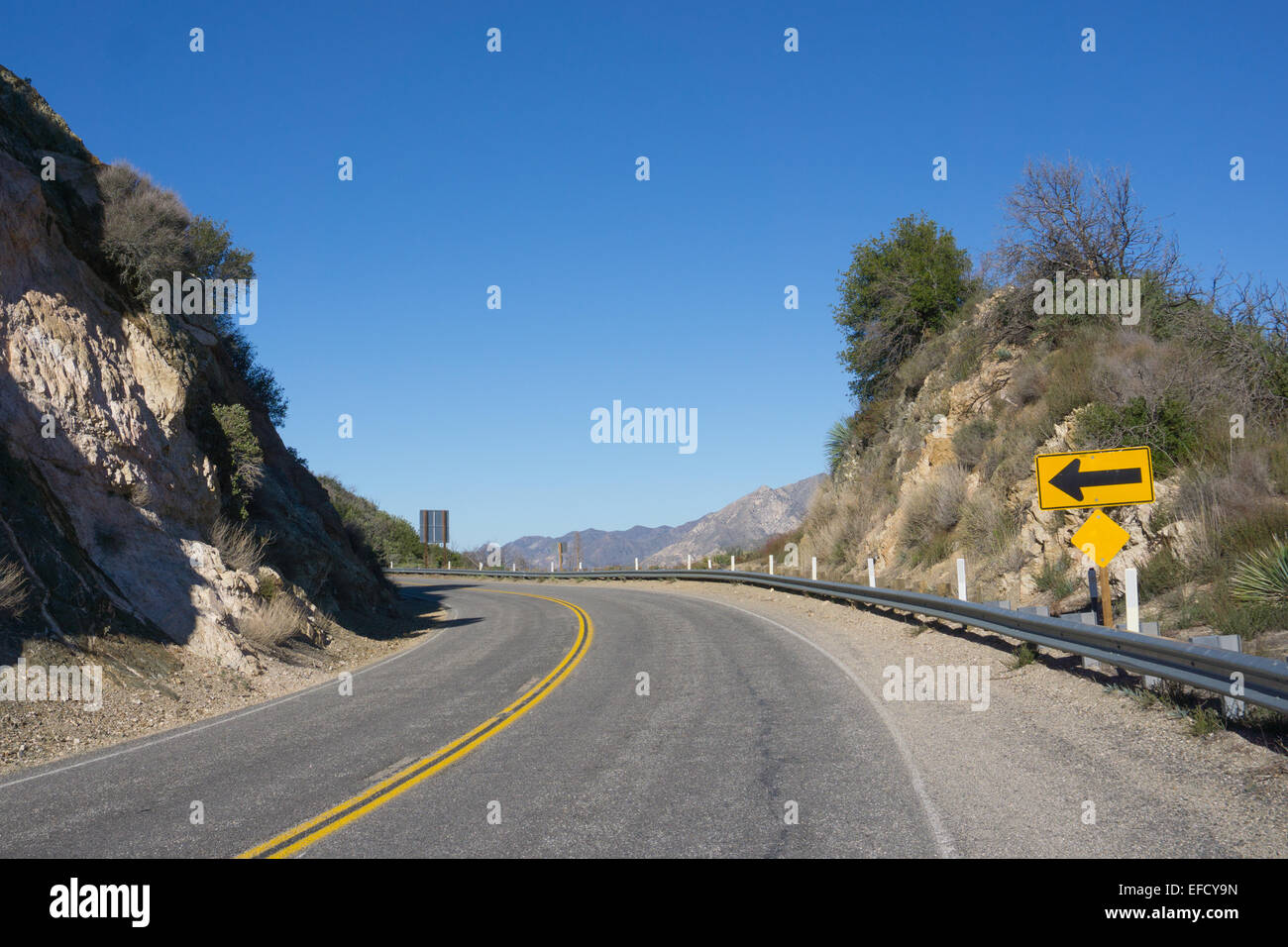 Bend in the famous Angeles Crest Highway through the San Gabriel ...