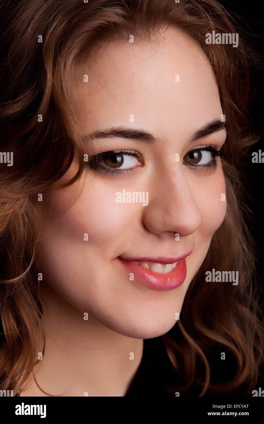 Low key shot - Beautiful woman portrait Stock Photo - Alamy