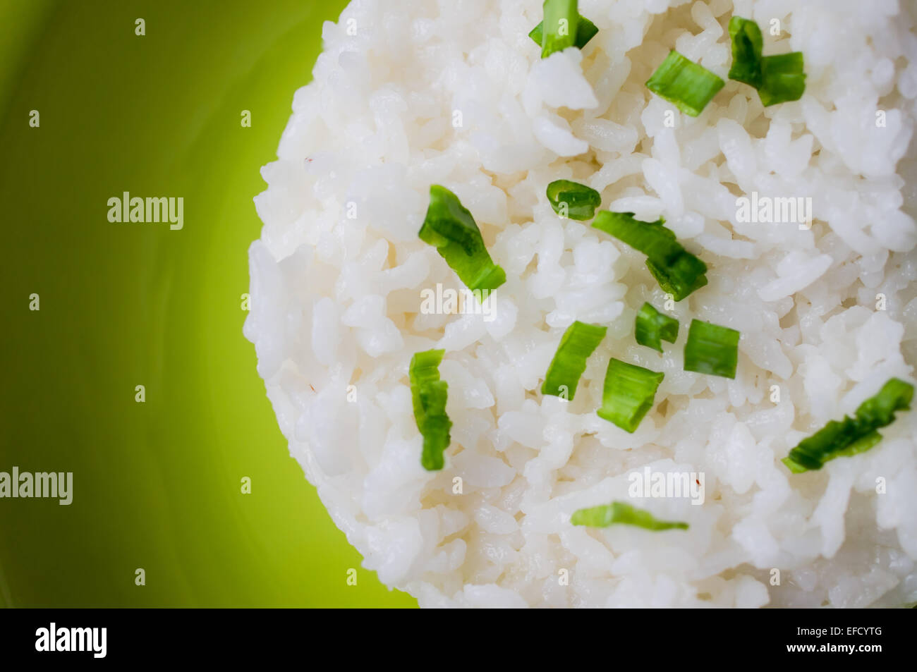Rice porridge pudding on green plate Stock Photo - Alamy