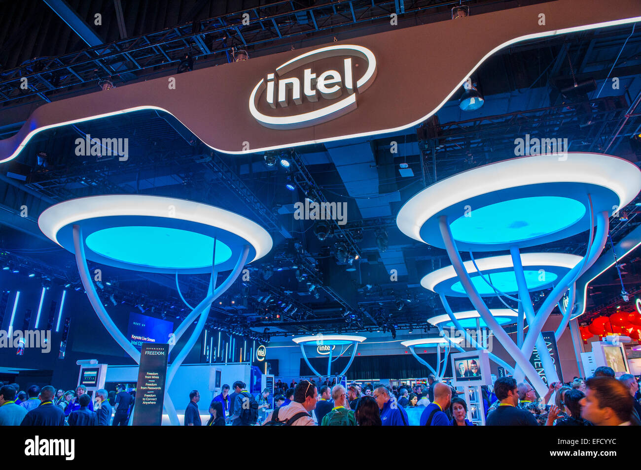The Intel booth at the CES show held in Las Vegas Stock Photo - Alamy