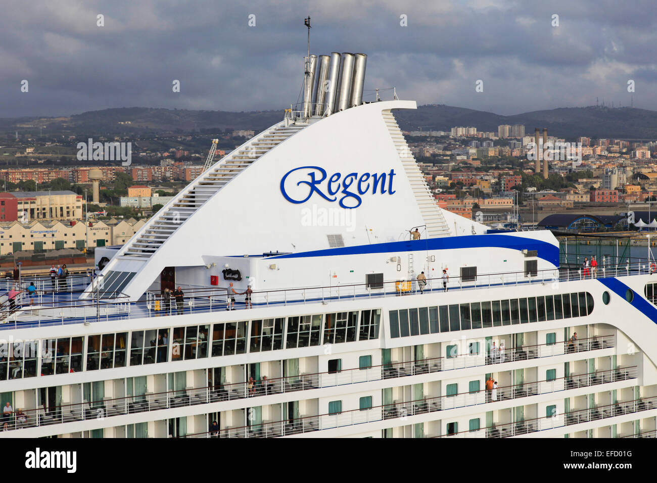 Funnel of the cruise ship 'Seven Seas Voyager' Stock Photo - Alamy