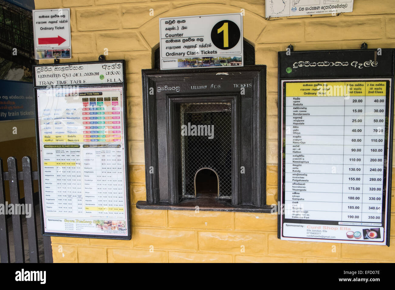 train,ticket,office,window,At town of Ella in Highlands of Sri Lanka ...