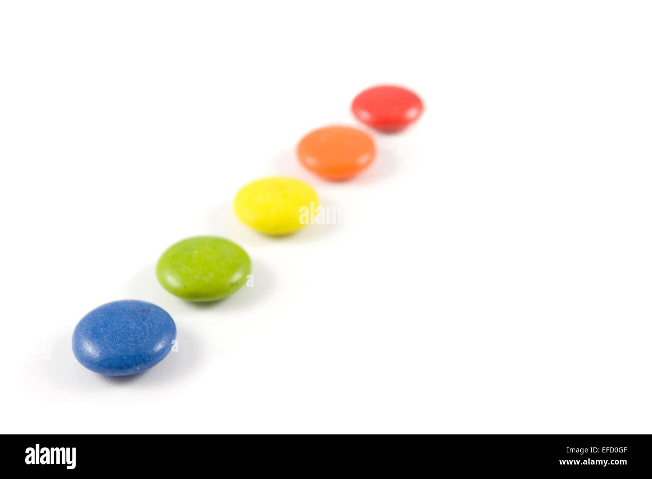 Pile of colored smarties, isolated over white background Stock Photo ...