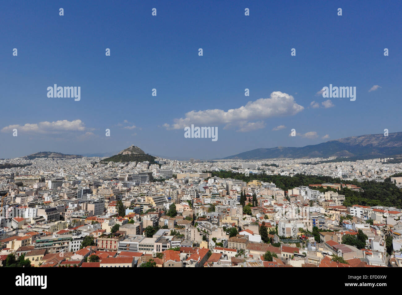 Panorama view of Athens city view from Acropolis, Greece Stock Photo ...