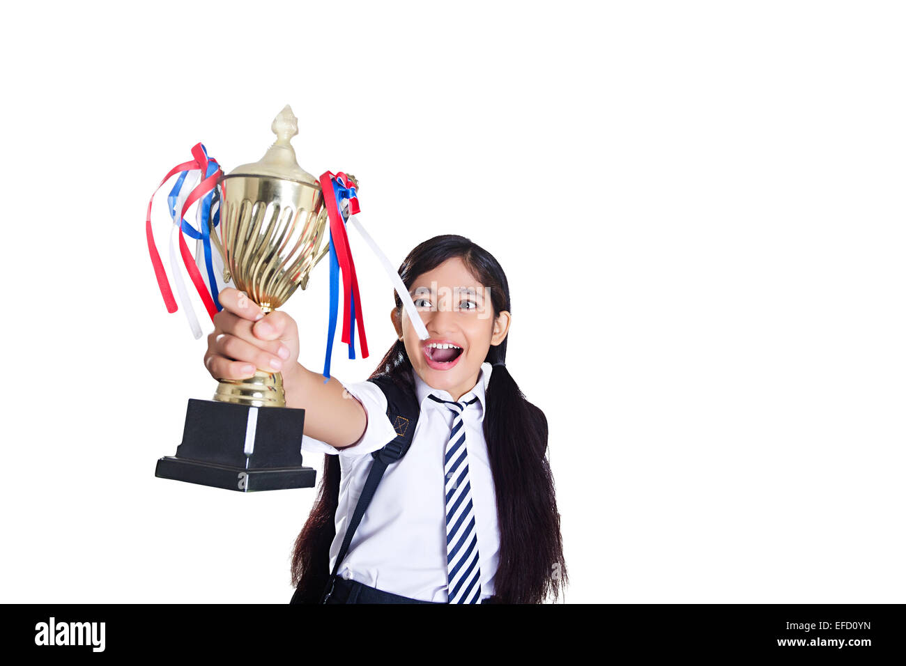1 indian girl school student Victory Trophy Stock Photo - Alamy