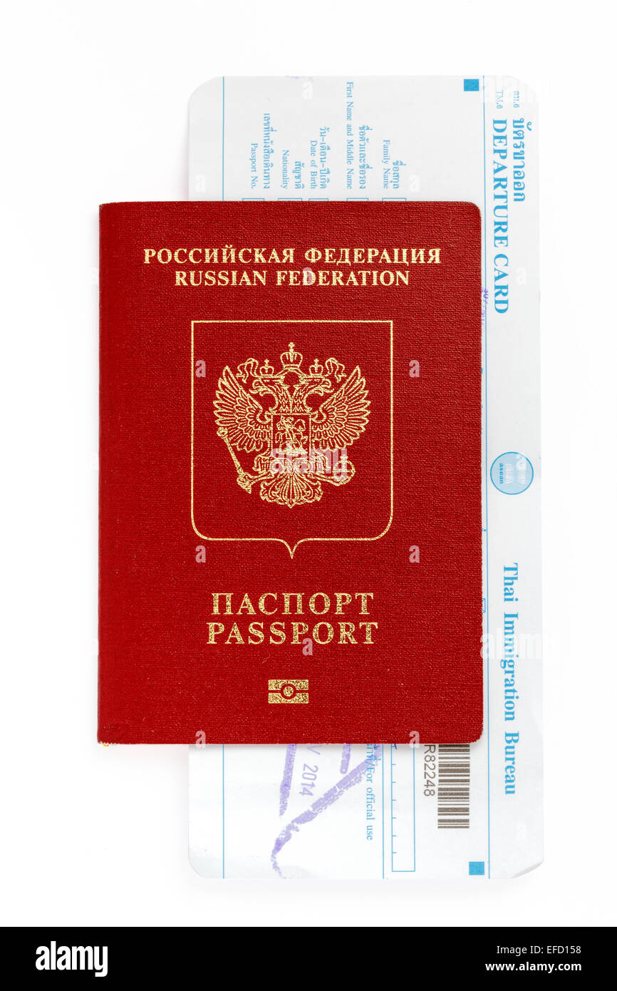 Passport with Thai immigration card Stock Photo - Alamy