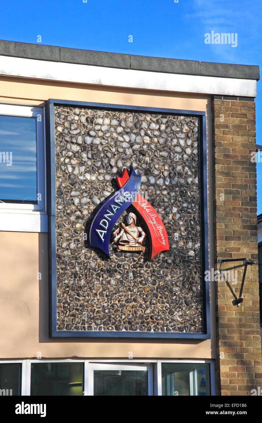 A sign outside a building identifying Adnams Sole Bay Brewery at ...