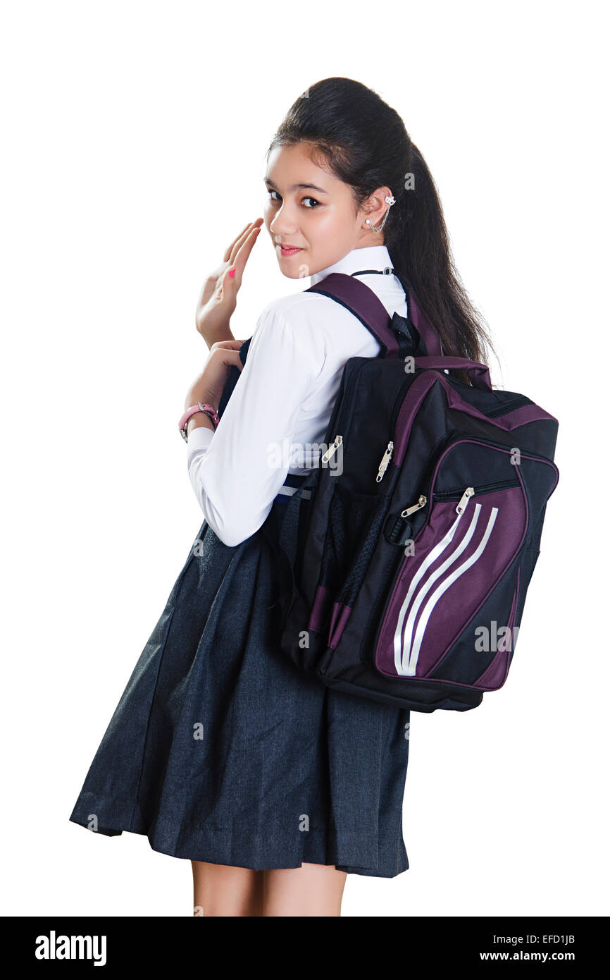School girl back view uniform hi-res stock photography and images - Alamy