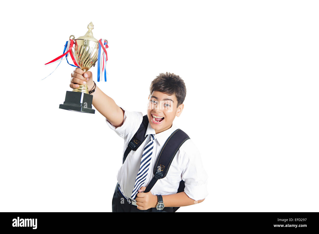 1 indian boy school student Victory Trophy Stock Photo - Alamy