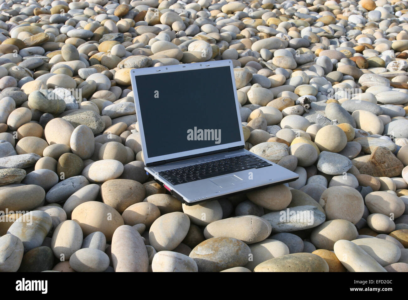 Personal Computer isolated at the beach Stock Photo - Alamy