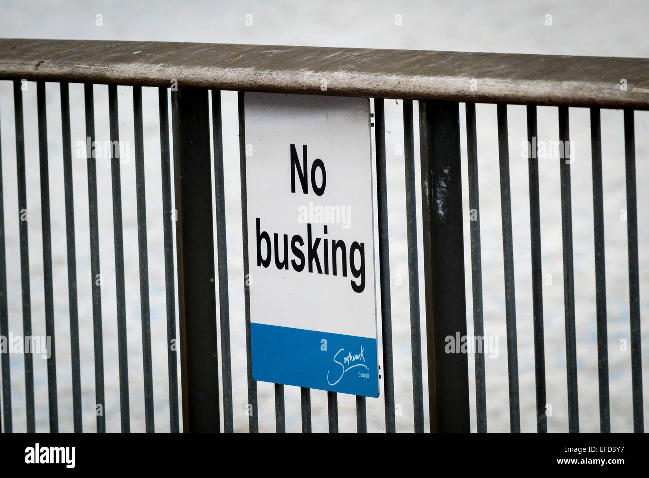 No busking sign hi-res stock photography and images - Alamy