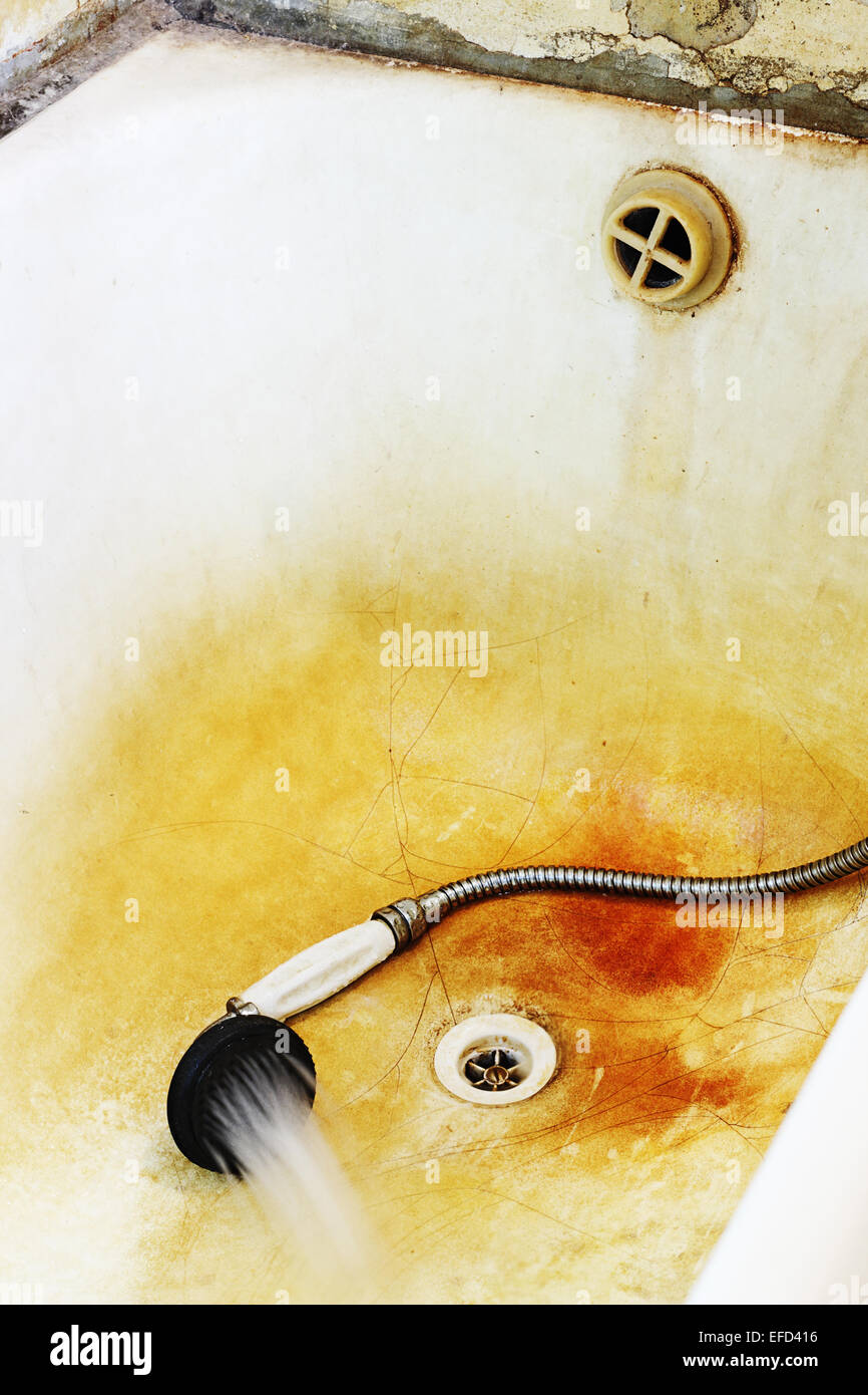 Old bath with a shower Stock Photo - Alamy