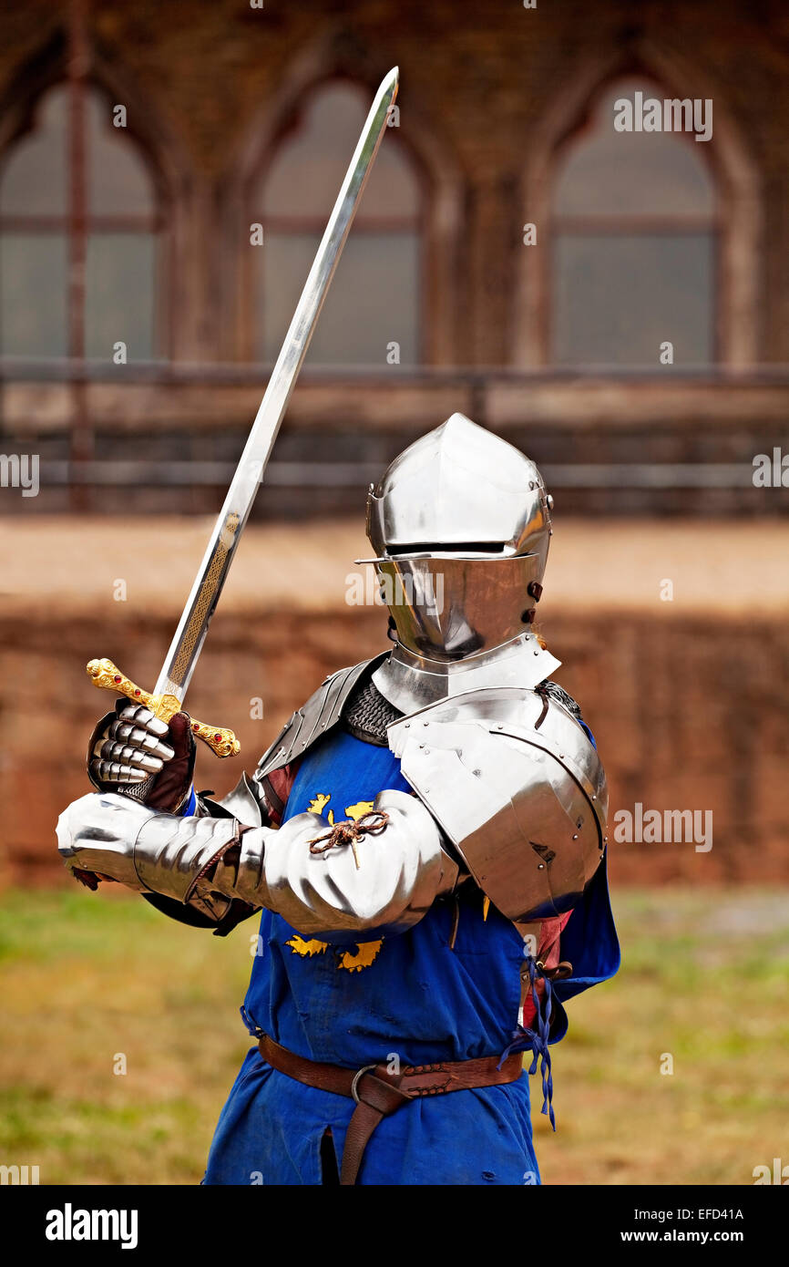 Ballarat Australia / A knight dressed in protective armour.Kryal Castle ...